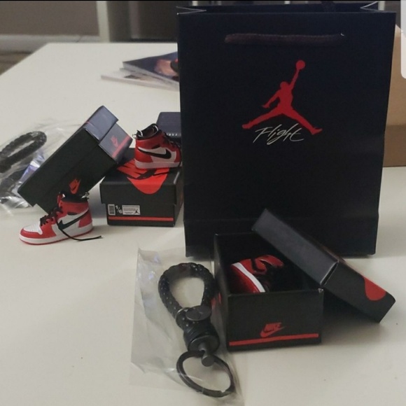 Accessories | 3d Miniature Jordan 1s Red White Keychain | Poshmark